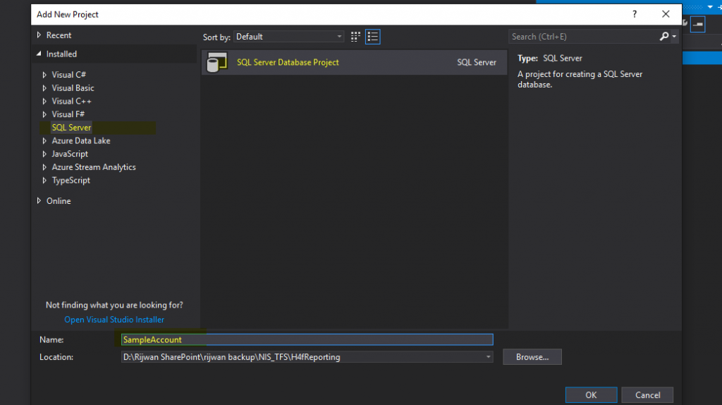 How to Create SQL Server Database Project With Visual Studio - Rijwan ...