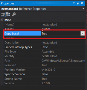 ‘Could not load file or assembly ‘netstandard, Version=2.0.0.0, Culture=neutral, PublicKeyToken ...