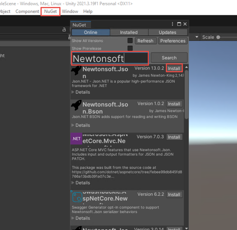 Adding NuGet and Installing Packages in Unity Editor - Rijwan & Satya's Blog