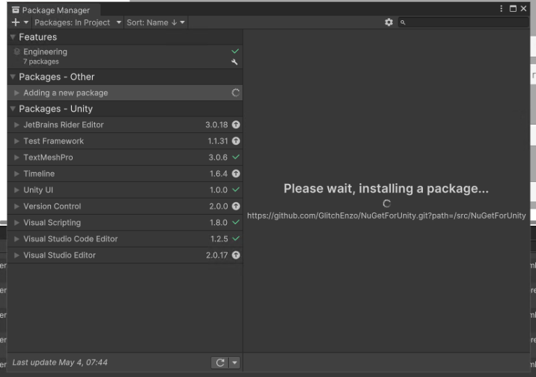 Adding NuGet and Installing Packages in Unity Editor - Rijwan & Satya's Blog